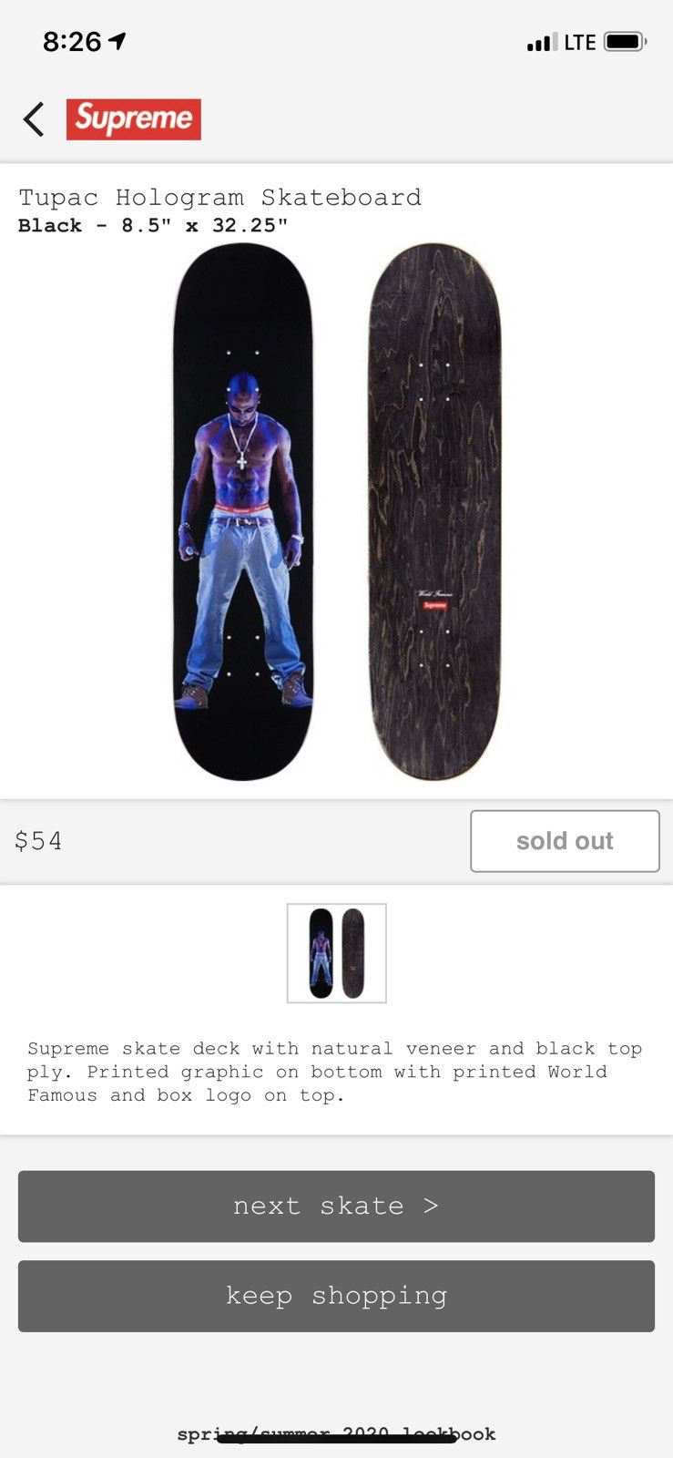Supreme Tupac Hologram Skateboard Deck | Grailed