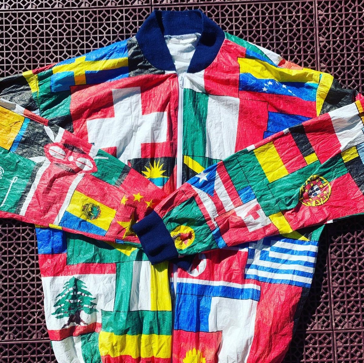 Dupont × Vintage Vintage 90s dupont flag jacket | Grailed