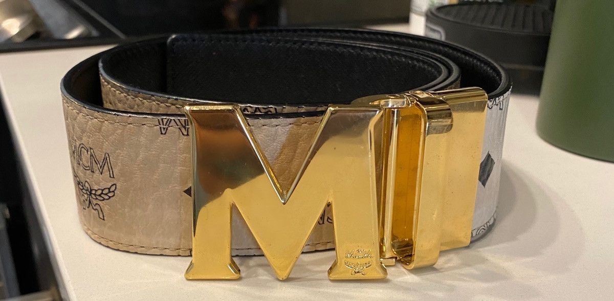 MCM Tan mcm logo belt | Grailed
