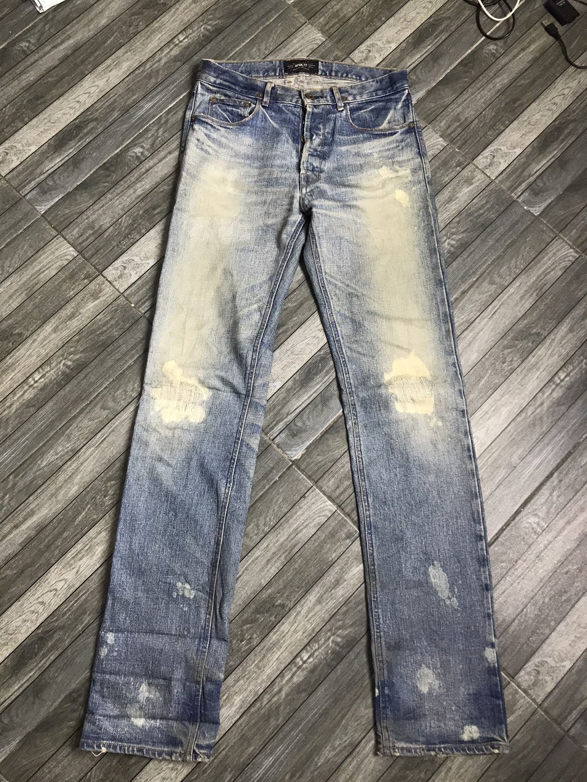 April 77 Rare acid splatter denim APRIL 77 Selvedge | Grailed