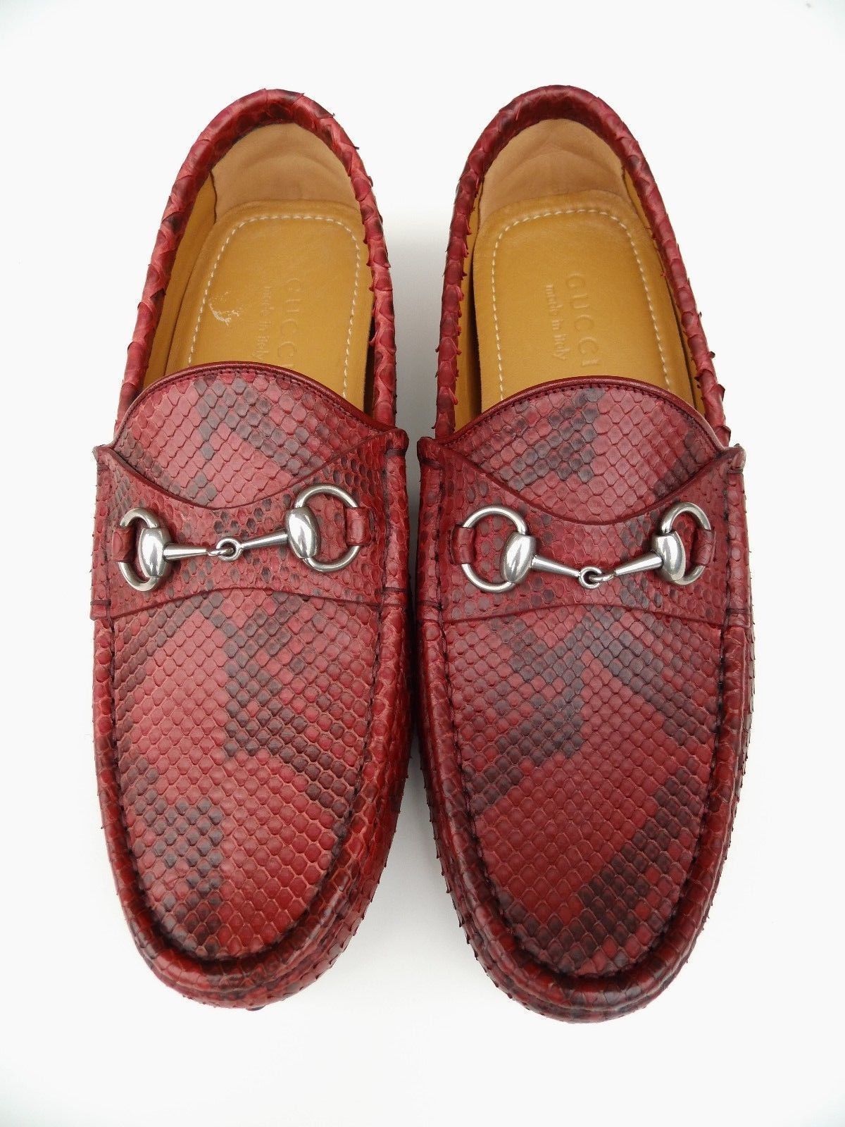 Gucci Red Python Gucci Horsebit Driver Loafer Size 10 | Grailed