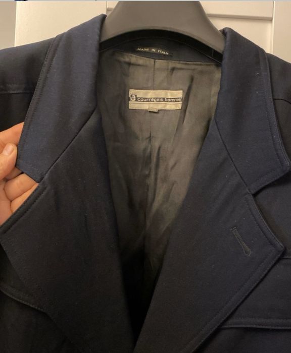 Courreges Navy Courreges wool bomber with rounded shoulders | Grailed