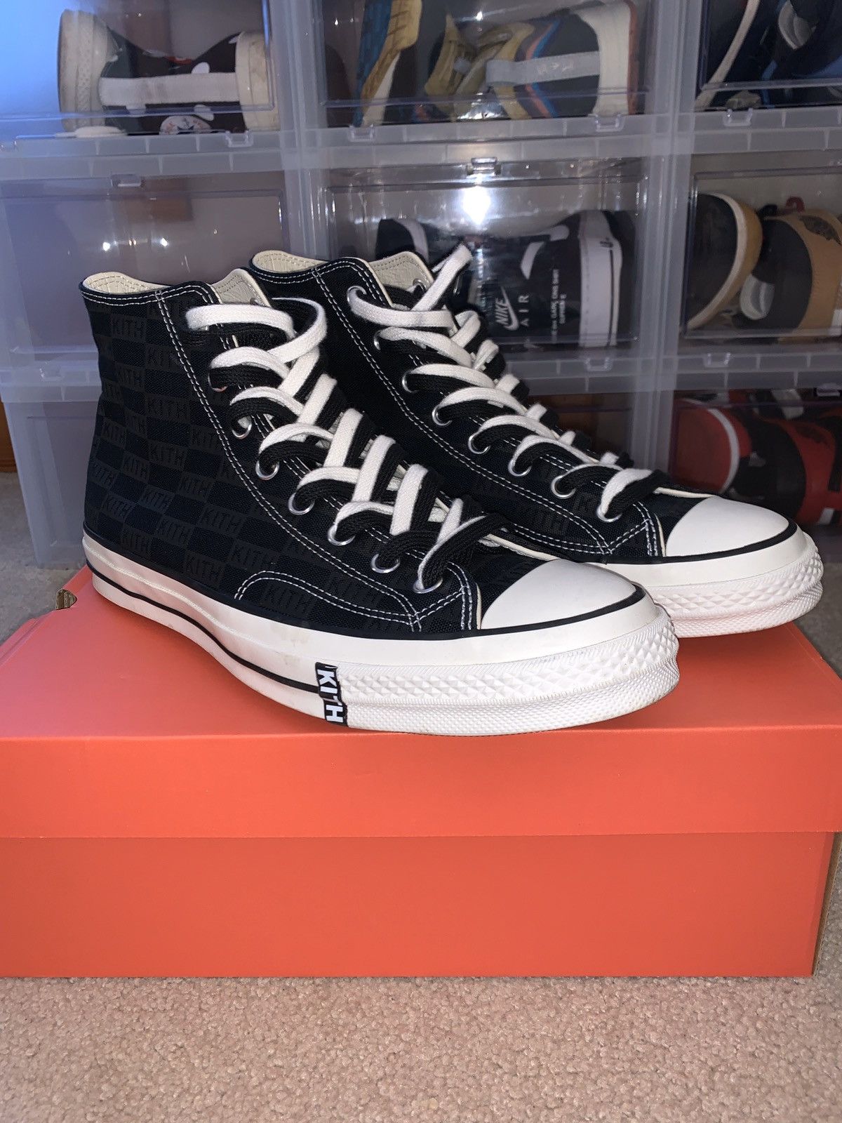 Kith Kith x Converse High Black Monogram | Grailed
