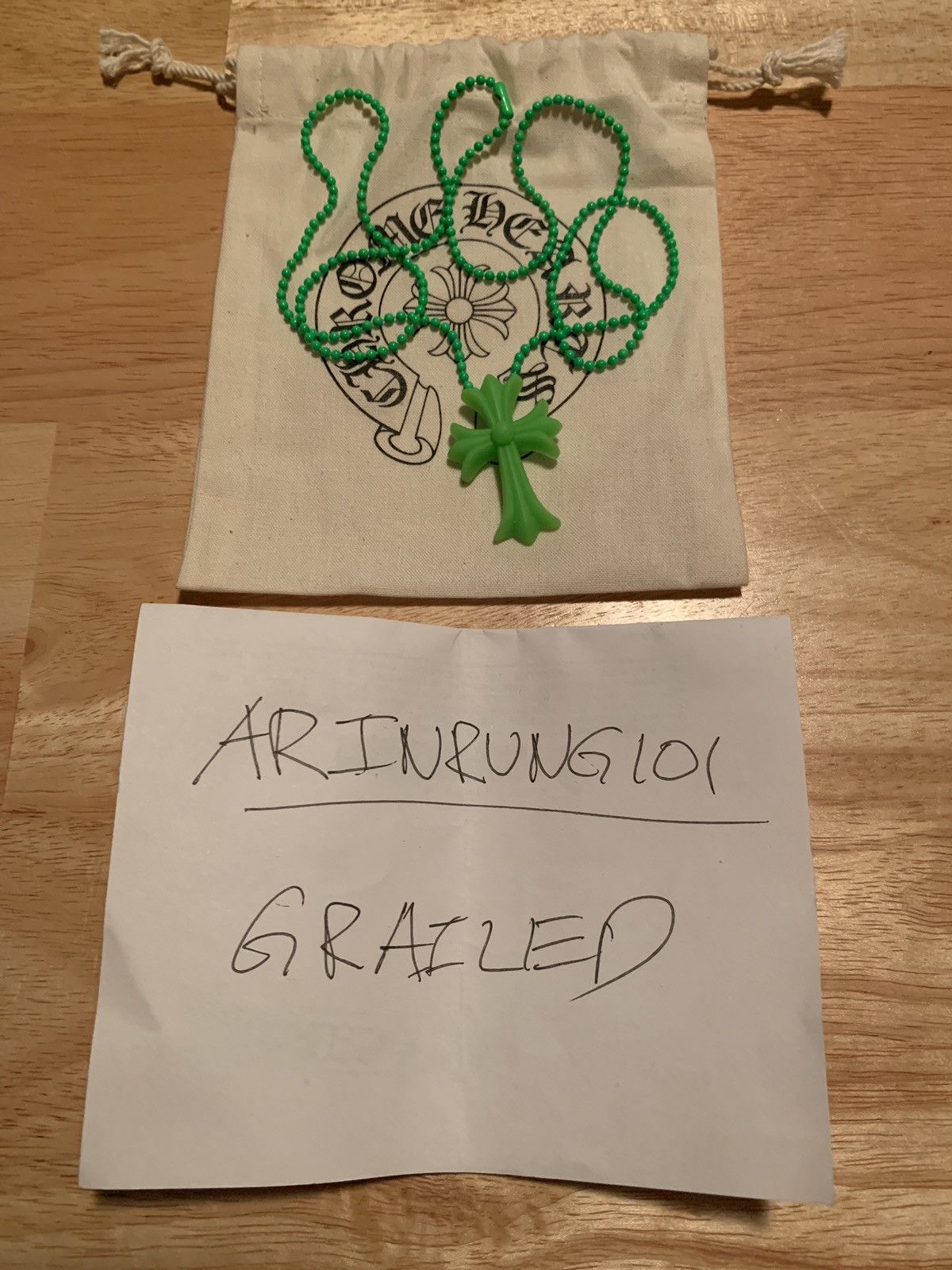 Chrome Hearts Chrome Hearts Silicone Cross Necklace Green | Grailed