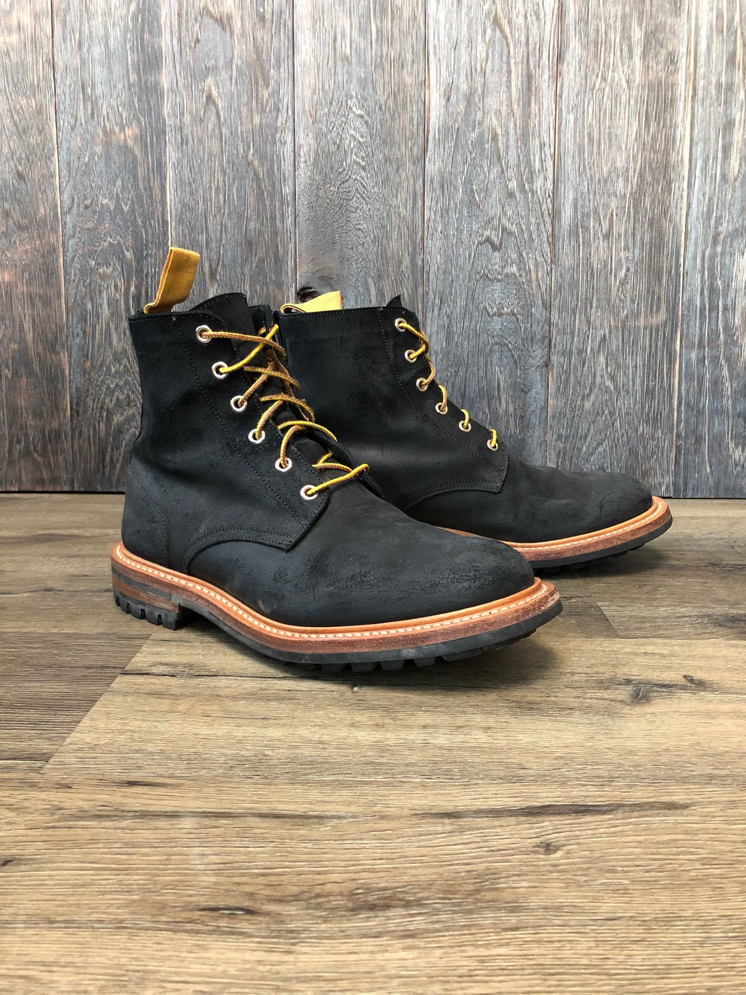 Trickers Tricker's x Division Road Black Waxed Suede size 7UK | Grailed