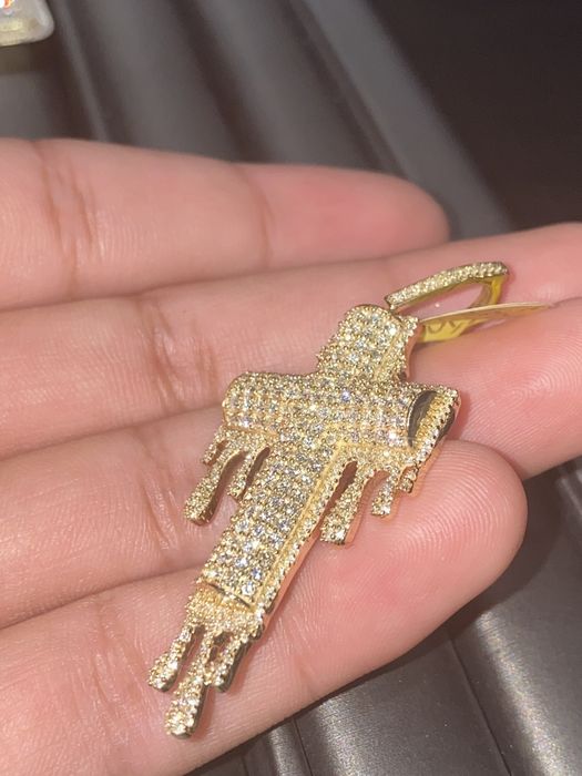 Brand New Dripping diamond cross | Grailed