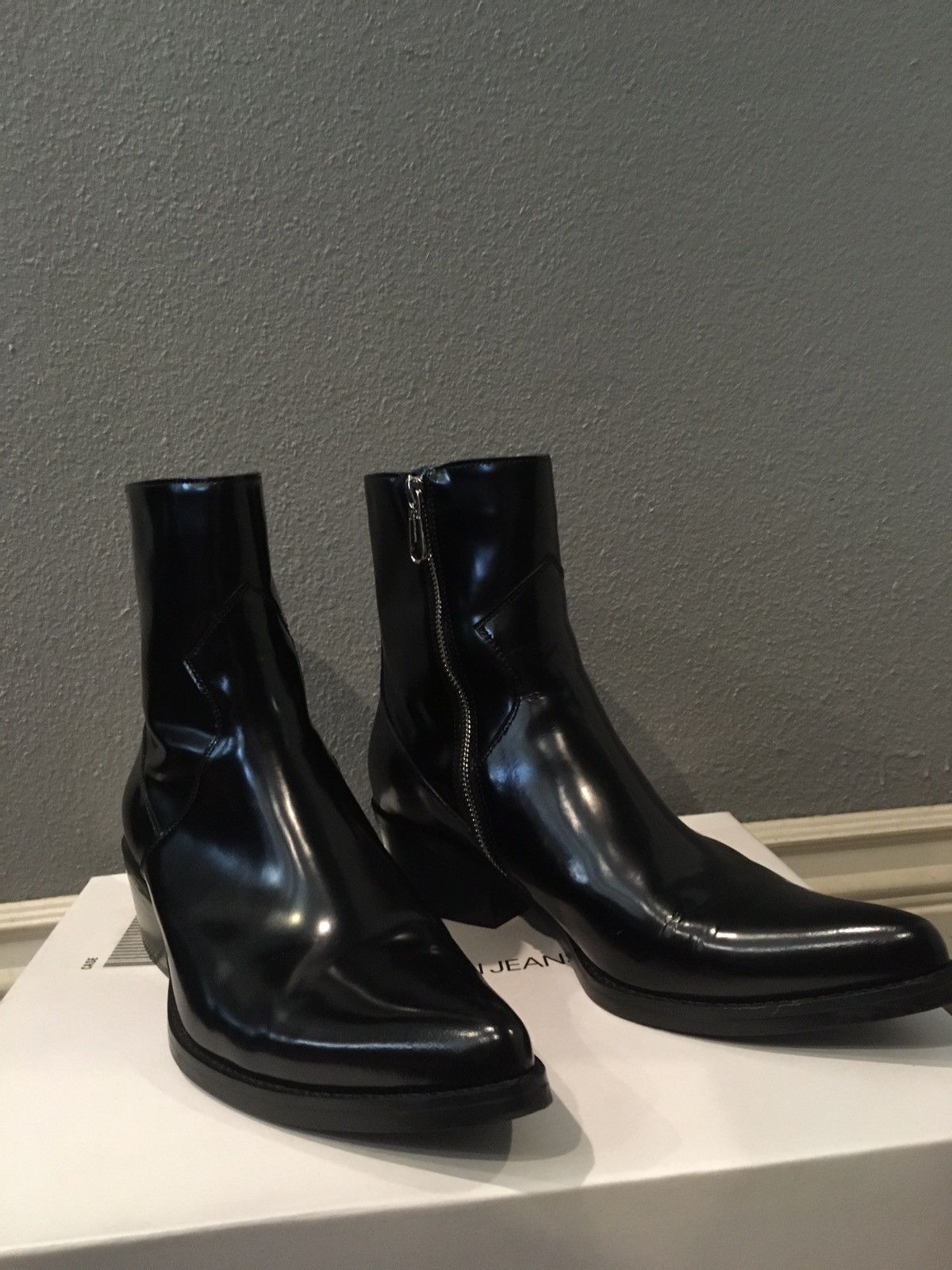 Calvin Klein Black leather Alden boot | Grailed