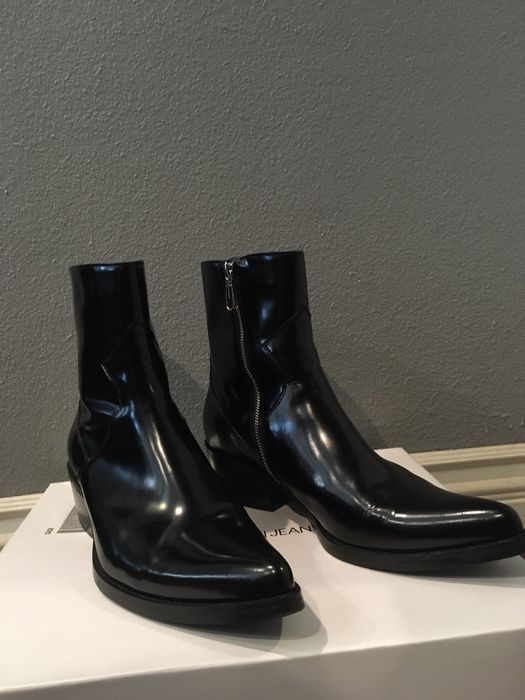 Calvin Klein Black leather Alden boot | Grailed