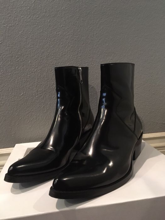 Calvin Klein Black leather Alden boot | Grailed