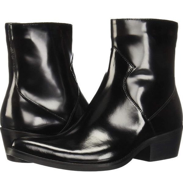Calvin Klein Black leather Alden boot | Grailed