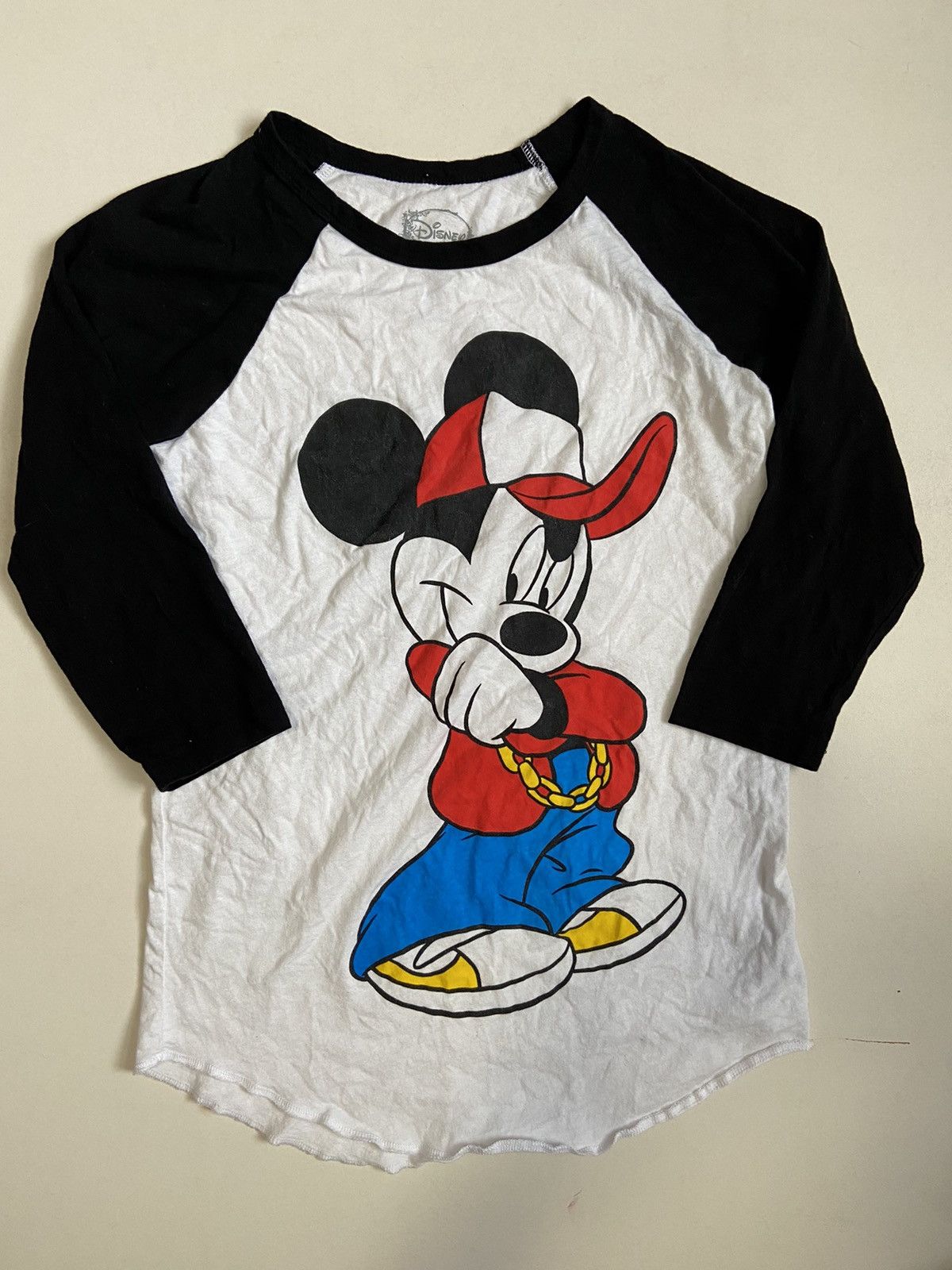 Disney × Vintage Disney Mickey Mouse Rapper Baseball Tee Shirt | Grailed