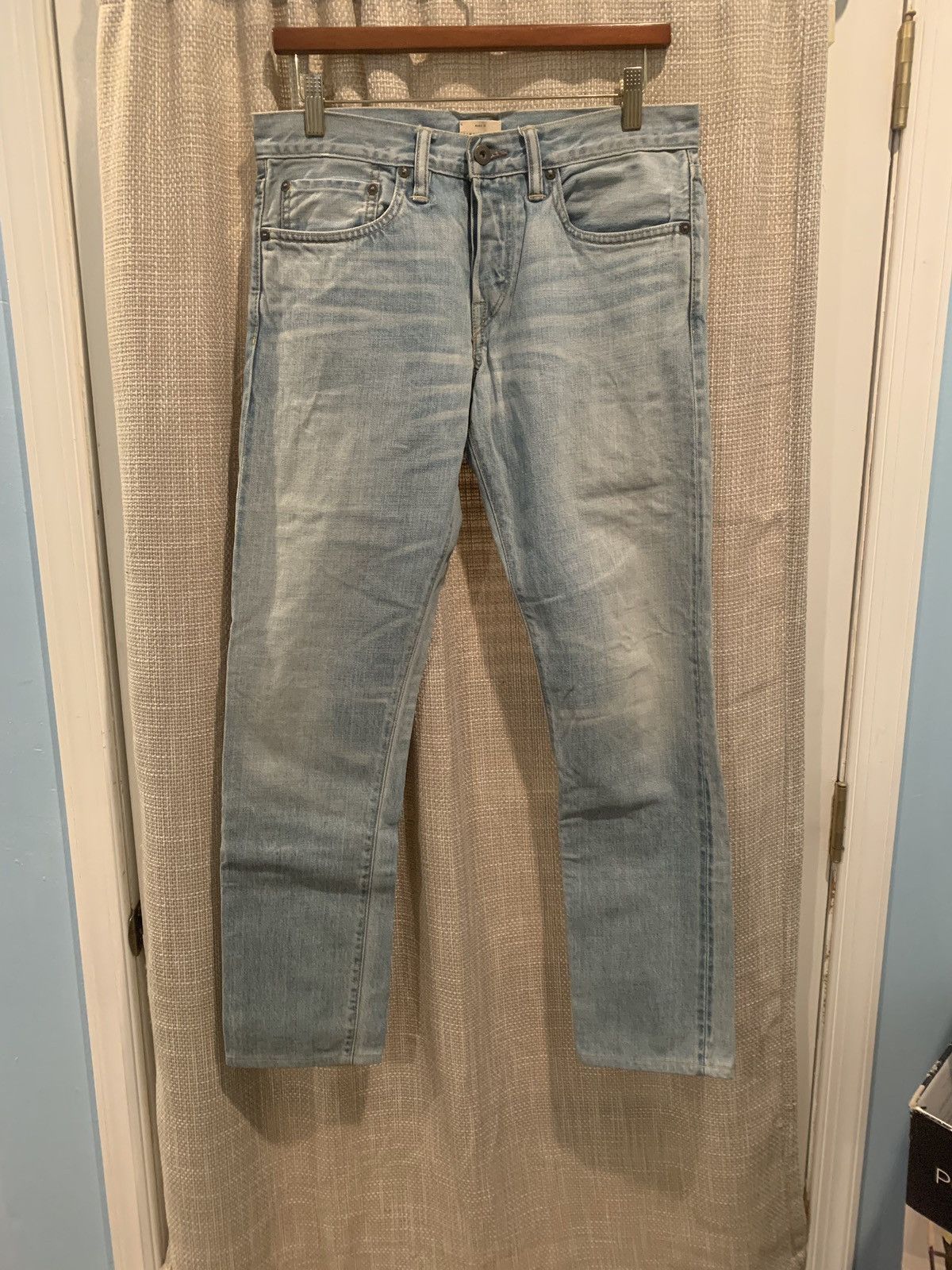 Simon Miller Simon Miller Bleached Blue Selvedge Slim Skinny Denim ...