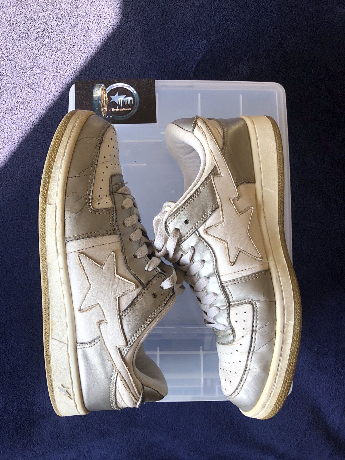 Bape Bape White/Silver Skatestas | Grailed