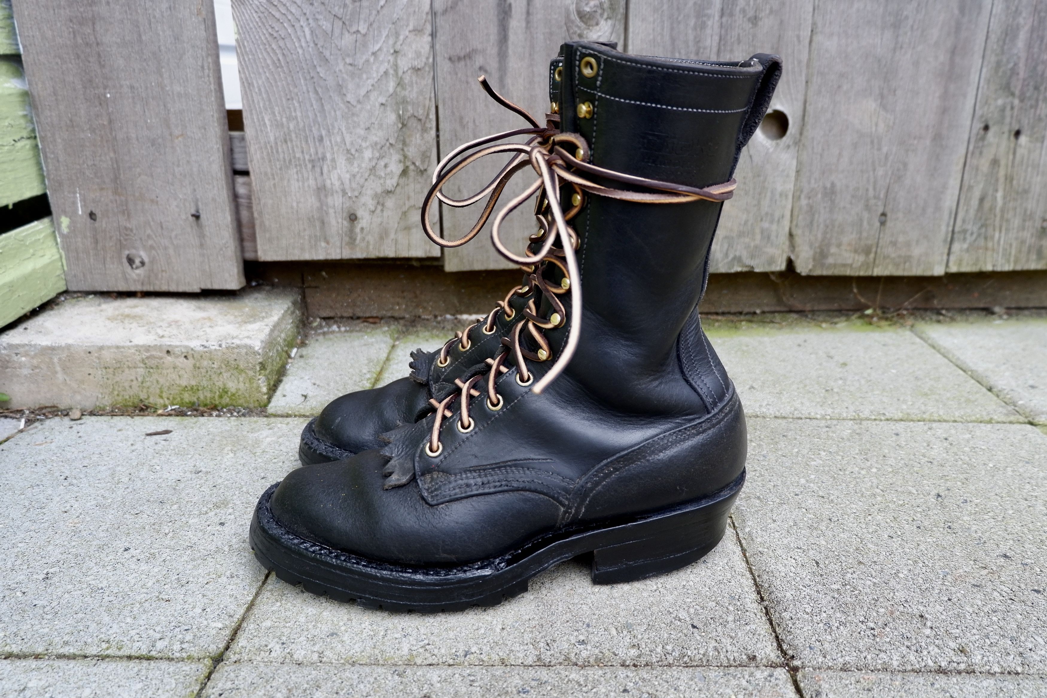 Nicks Boots Nicks Hot Shot Black Leather Fire Boots 10 B USA | Grailed