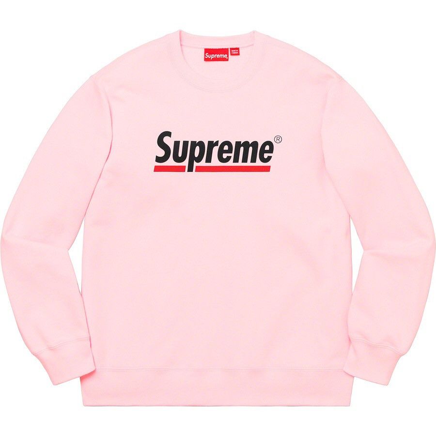 Supreme Underline Crewneck Supreme Light Pink Heather | Grailed