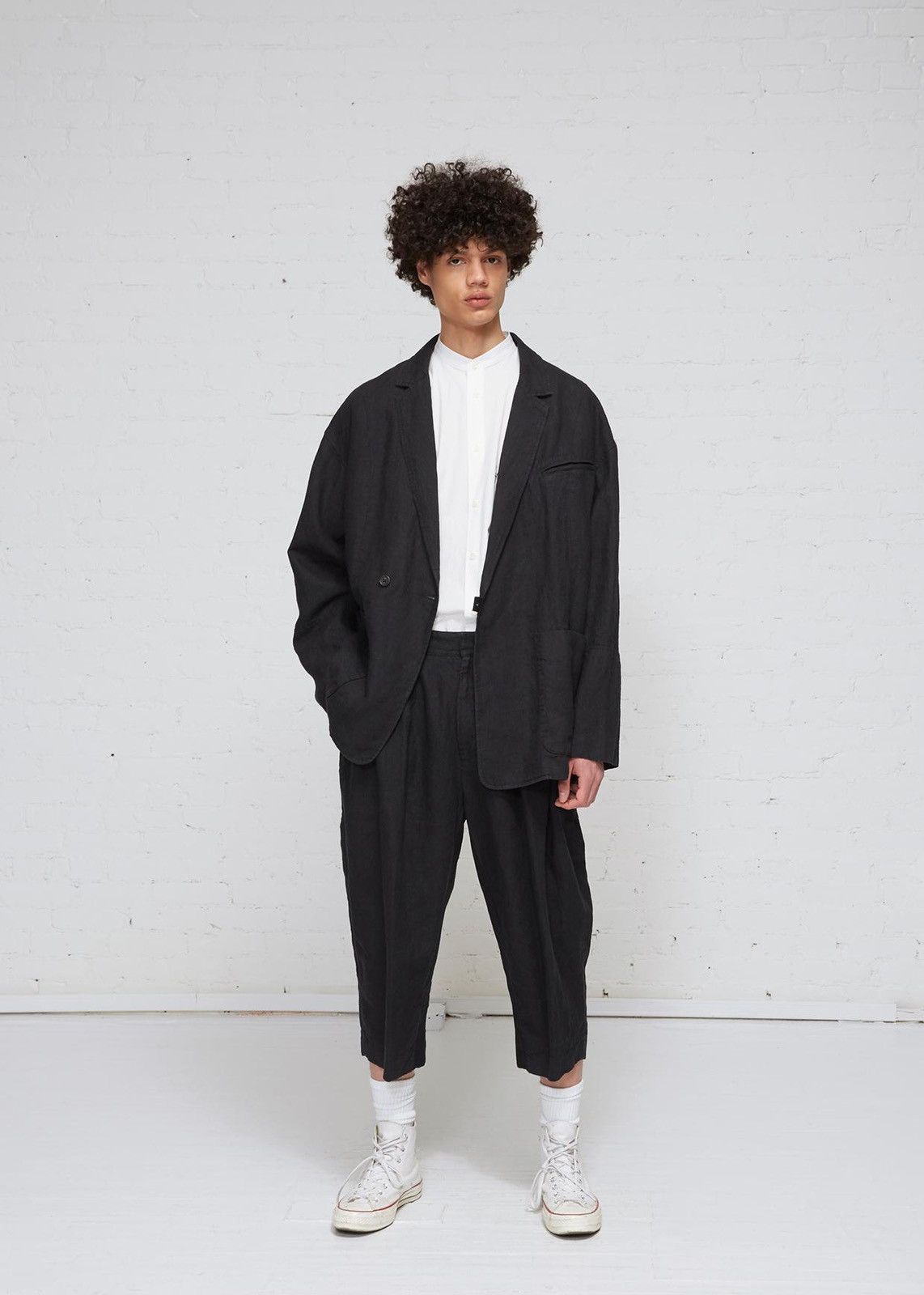 Robert Geller Charcoal Linen Clement Trousers, 50/34 | Grailed