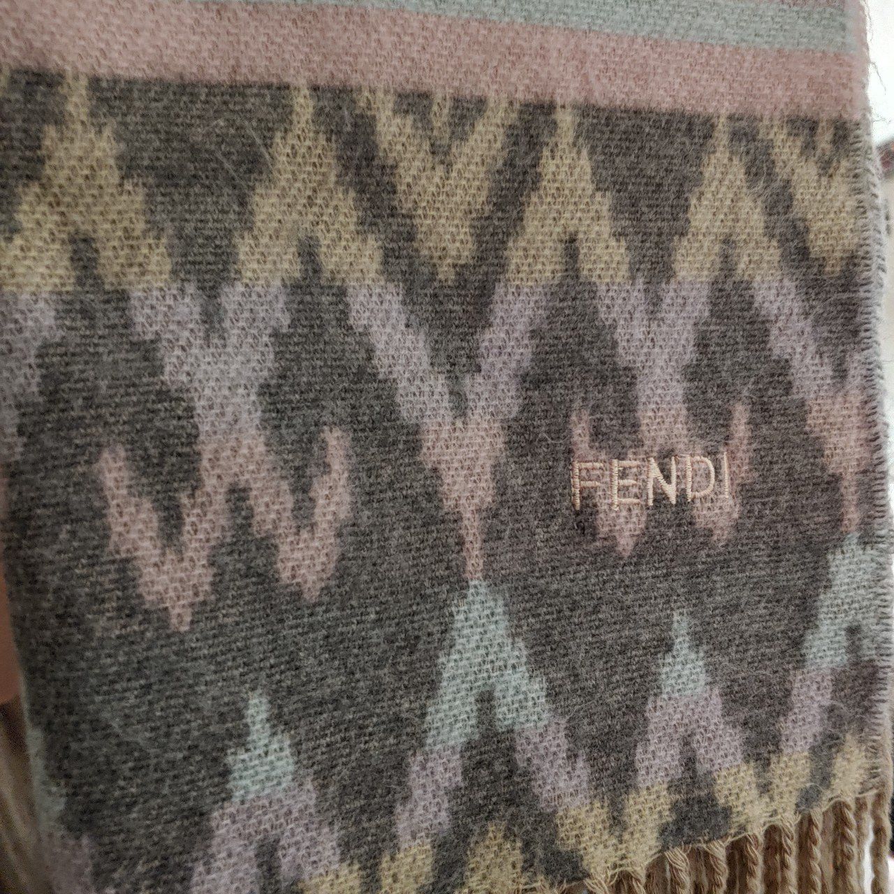 Fendi Multicolored Rainbow Pastel and Grey Fendi Vintage Scarf | Grailed