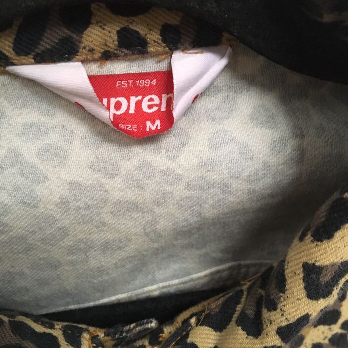 Supreme Leopard Print Denim Trucker Jacket | Grailed