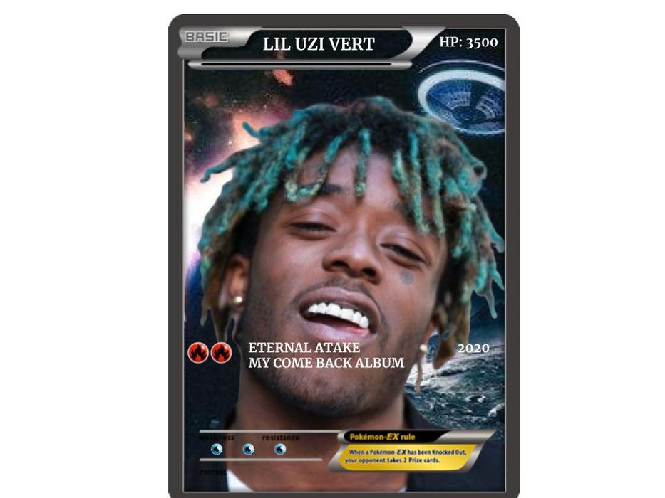 Pokemon "Rapper Pokemon Cards" Lil Uzi Vert Non holographic | Grailed