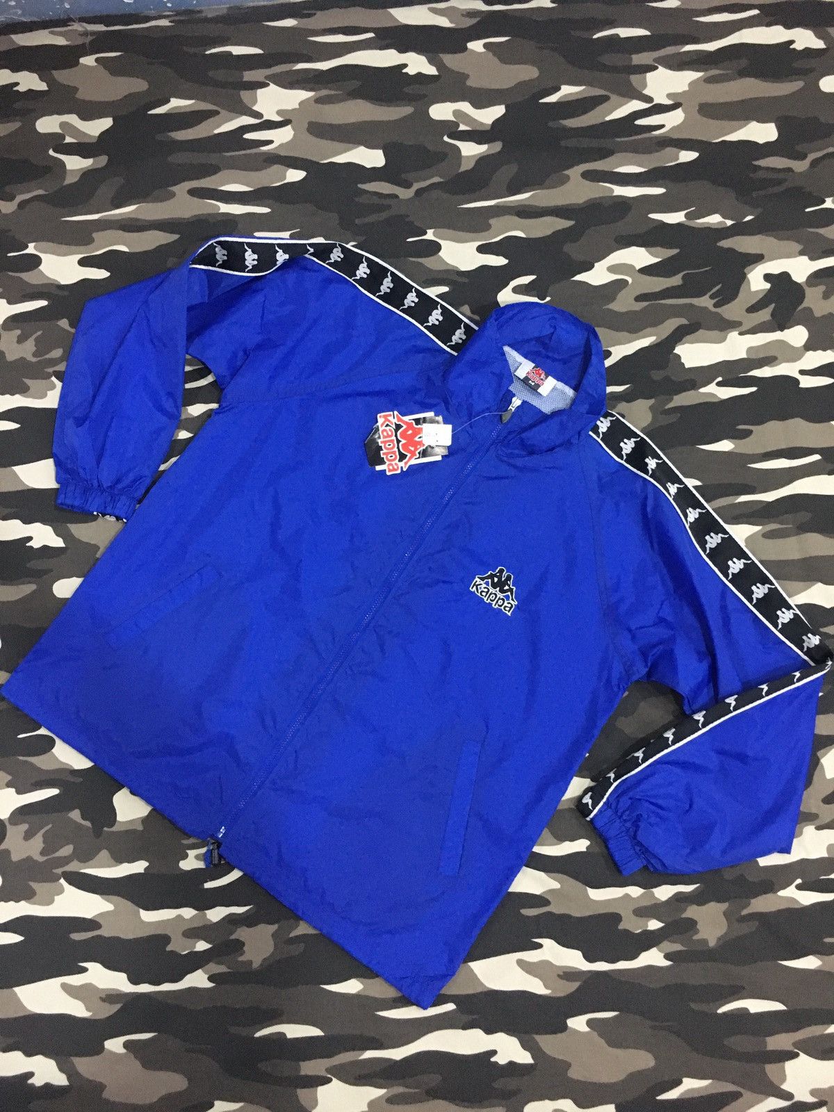 Kappa Kappa side tape big logo fleece windbreaker | Grailed