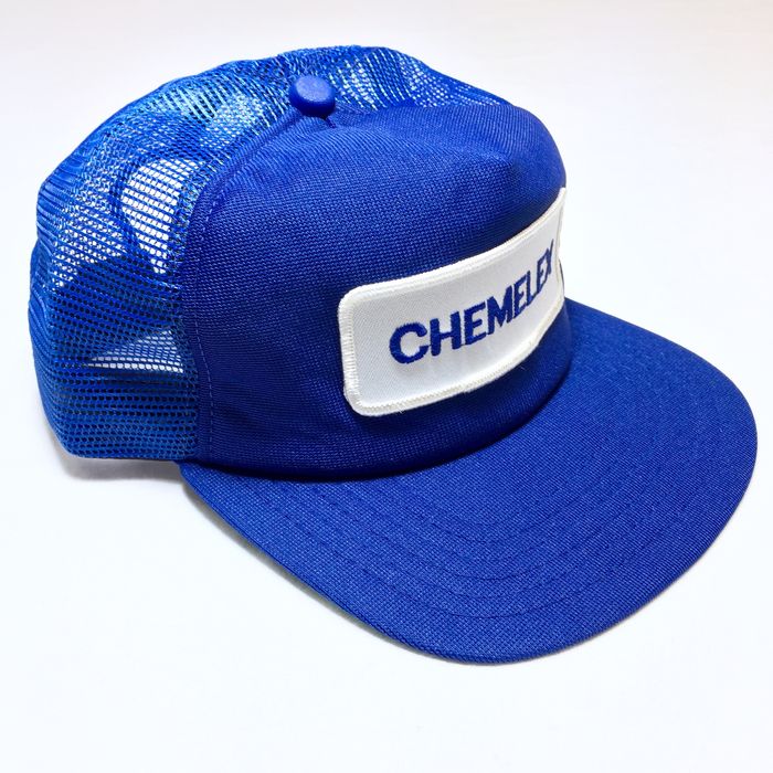 Vintage Throwback 80s Deadstock Blue “Chemelex” Trucker Hat | Grailed