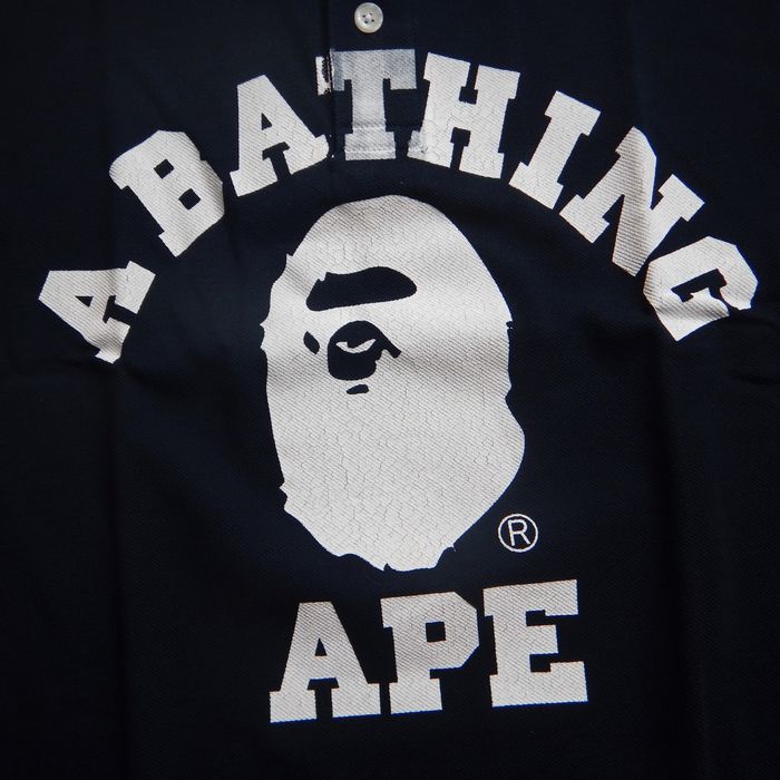 Bape Bape Navy Blue College Logo Polo Shirt - Size S | Grailed