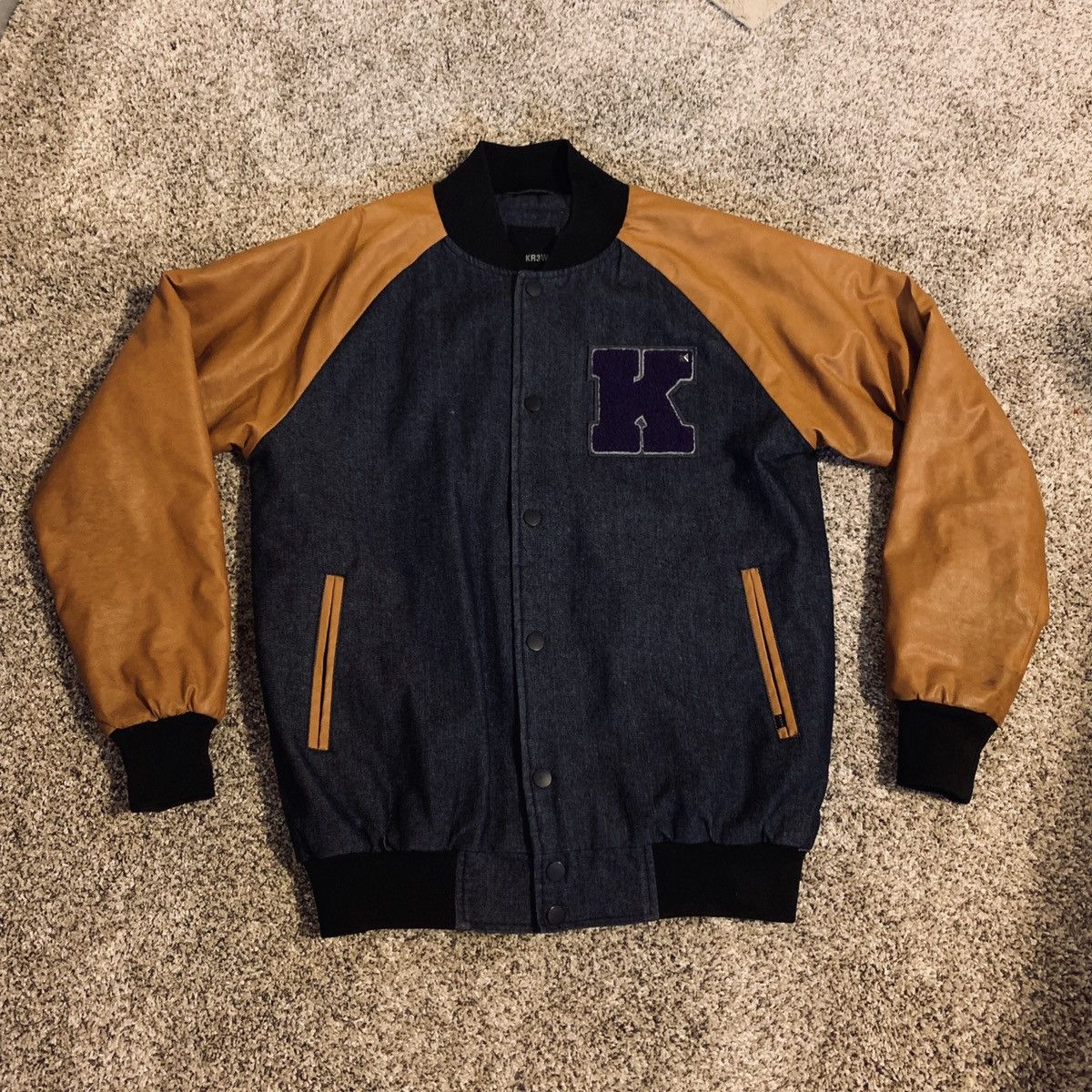 Krew KR3W Denim letterman jacket | Grailed