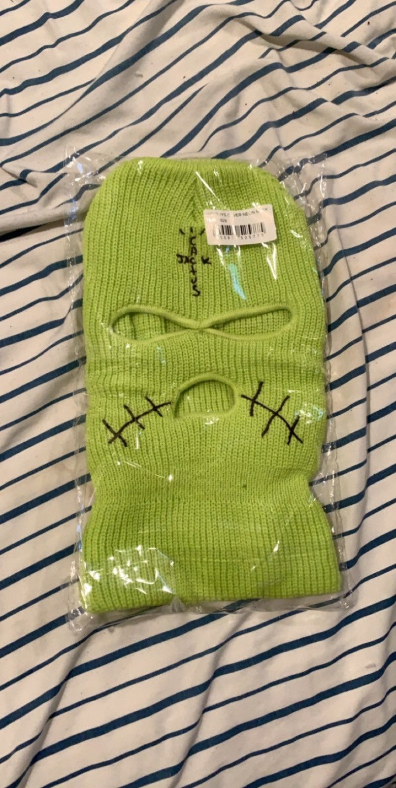 Travis Scott Neon Green JackBoys Face Mask | Grailed