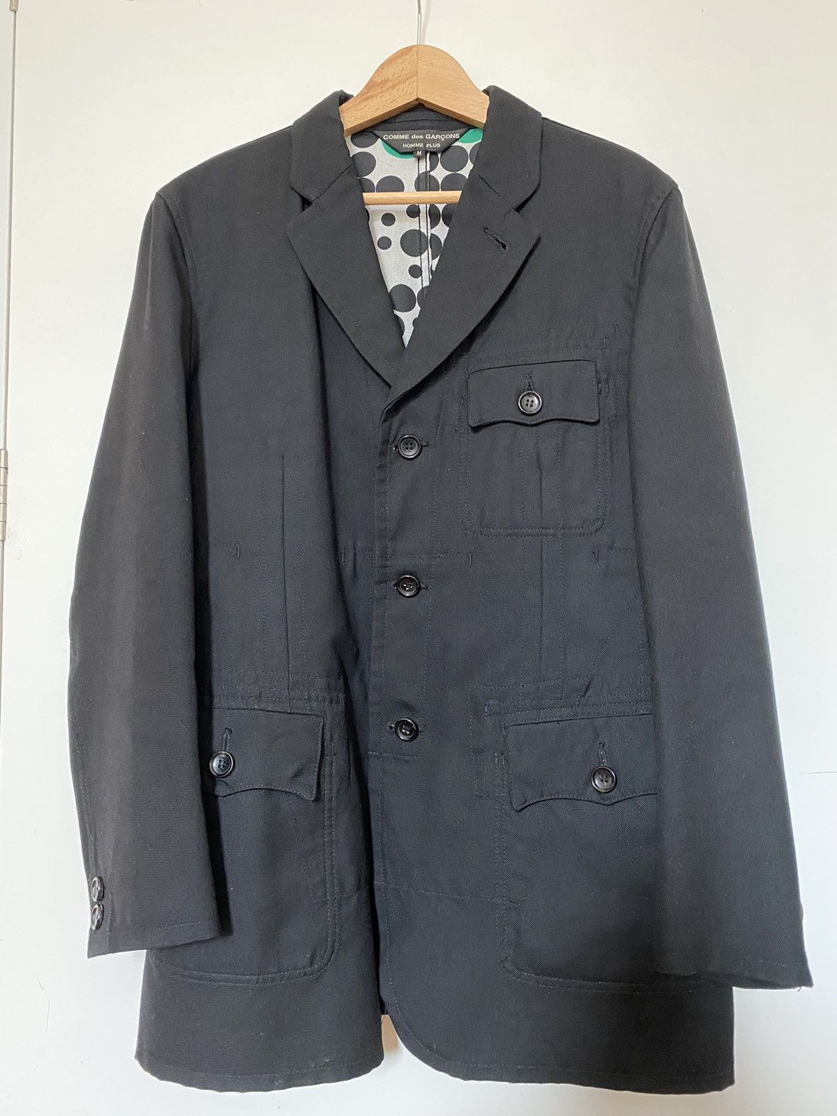 Comme Des Garcons Homme Plus CDG military jacket with dots lining | Grailed