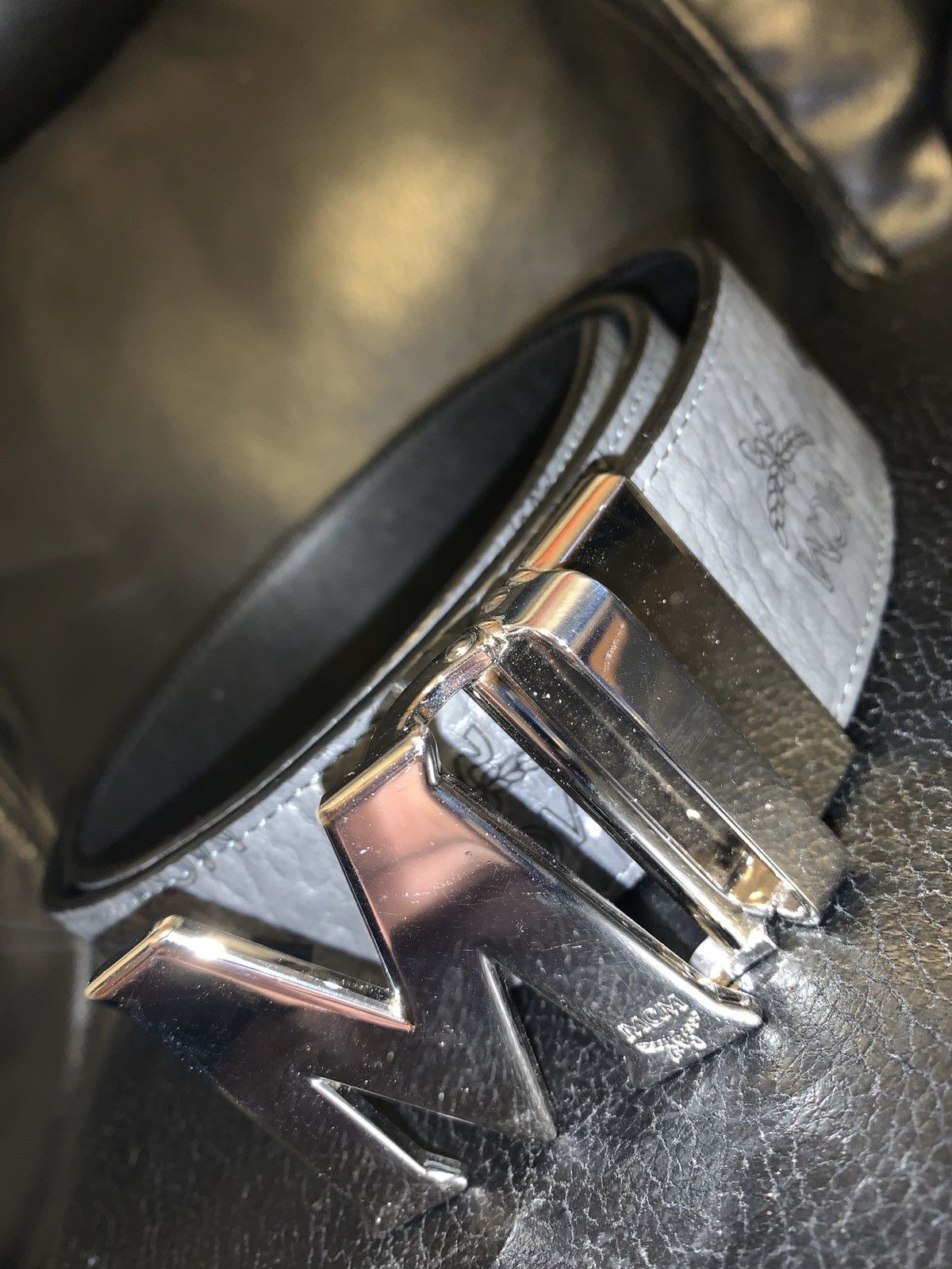 MCM Grey mcm reversible belt | Grailed