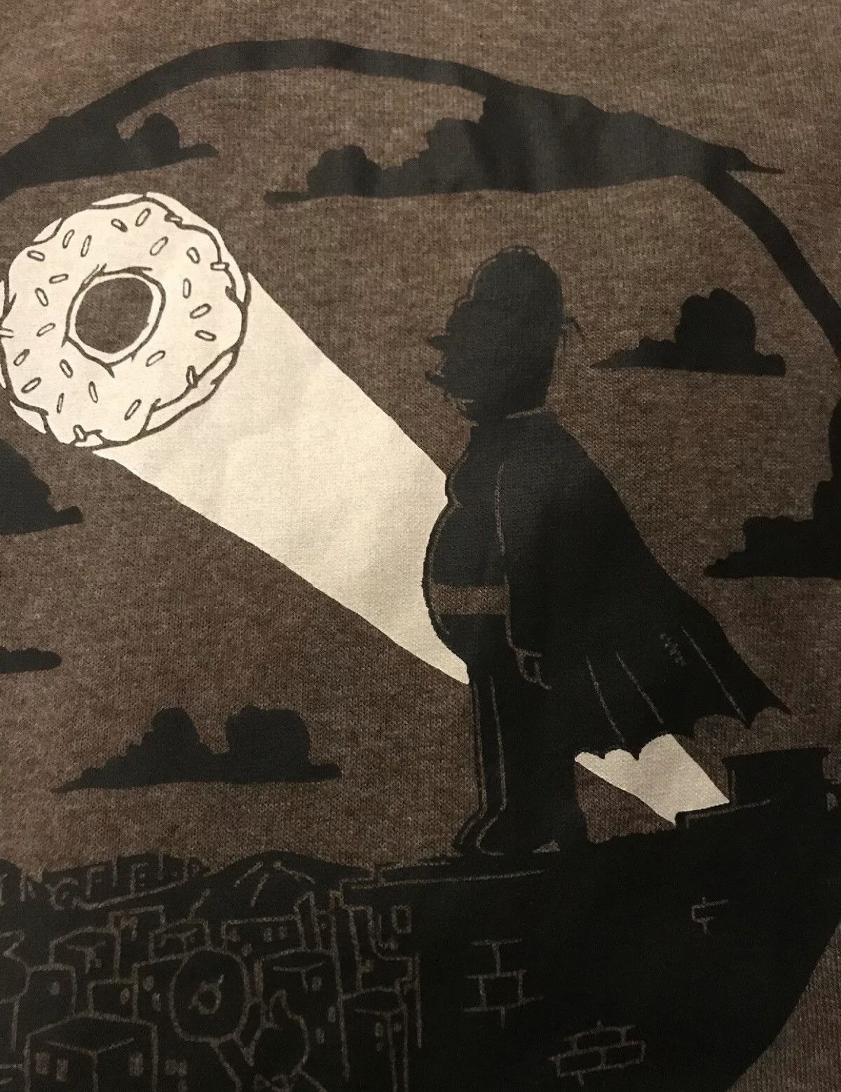 The Simpsons Homer Simpson as Batman Donut Bat Signal brown size XL ...