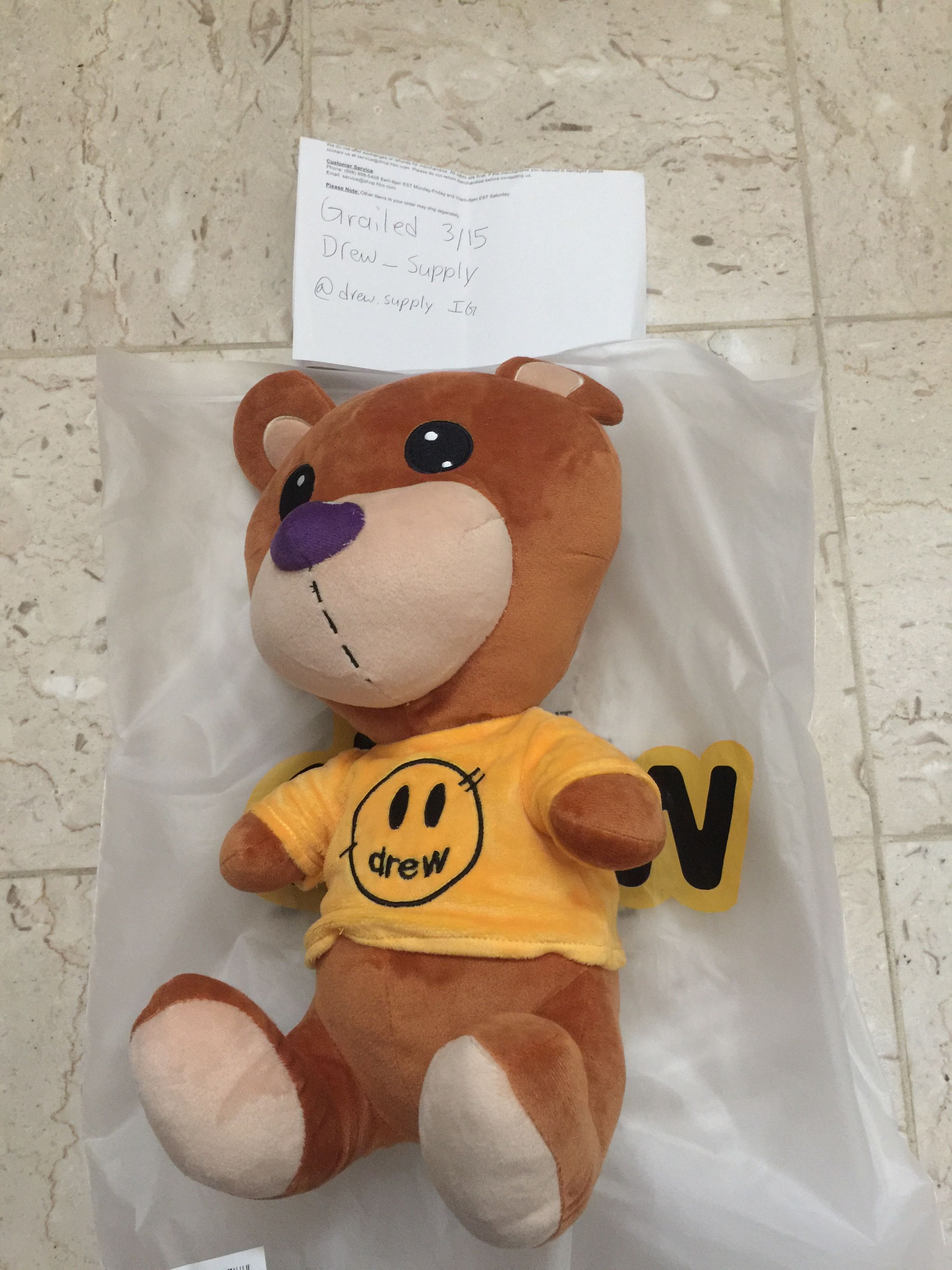 Drew House × Justin Bieber Drew House Theodore Plush Stuffed Animal ...