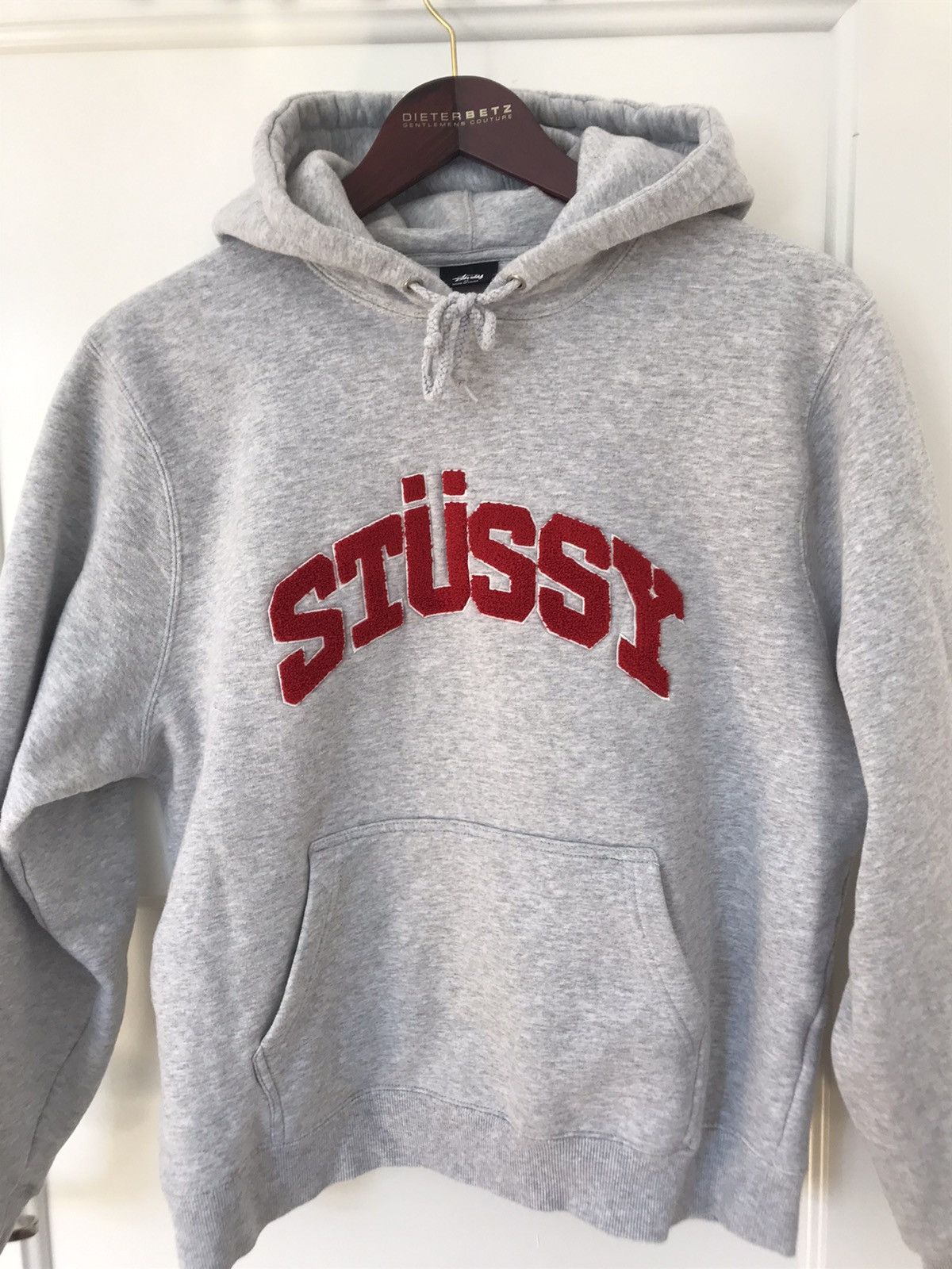 Stussy Grey stussy patch hoodie | Grailed