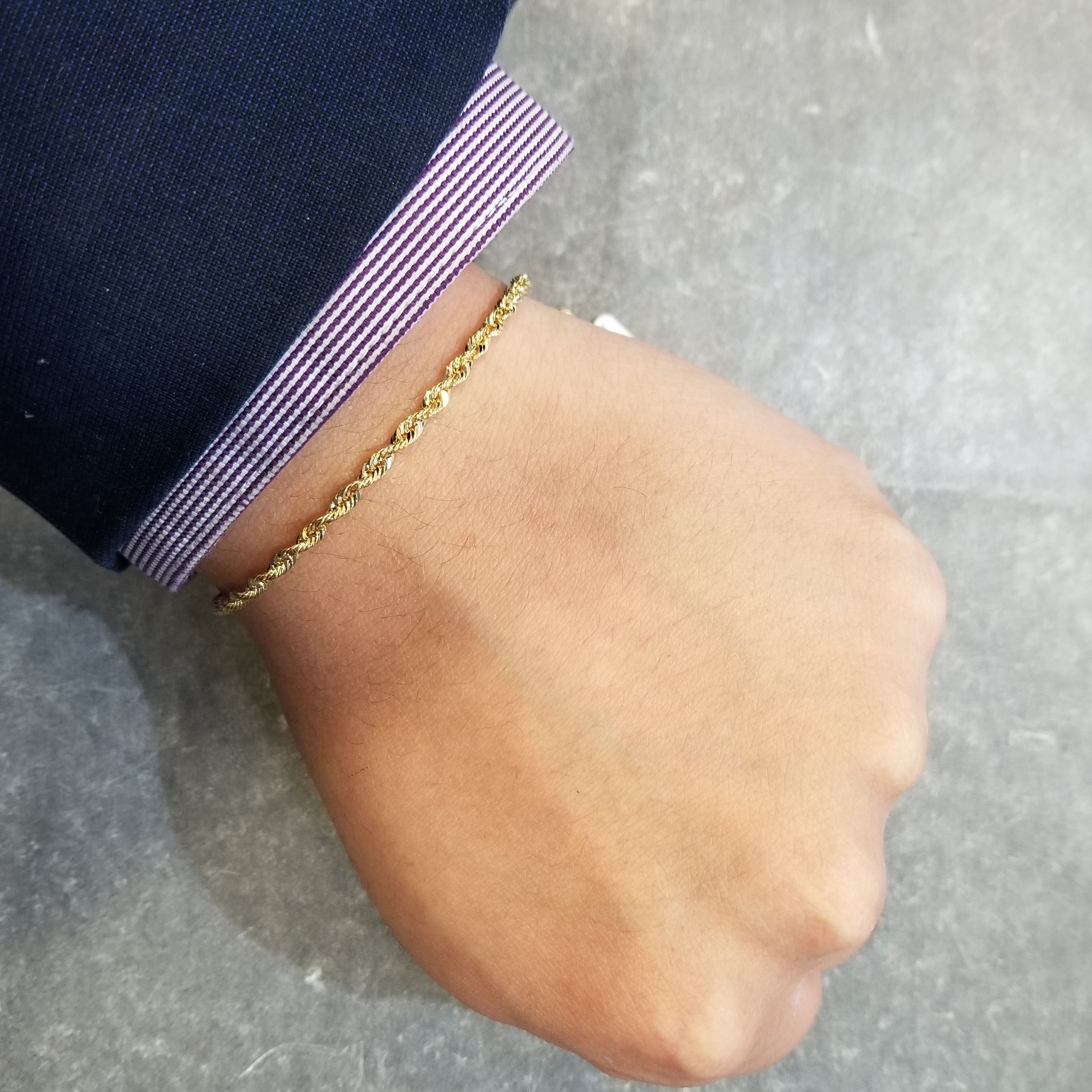 10k Solid Gold 10K Gold 2.5mm Rope Bracelet 8.5" Solid Gold | Grailed