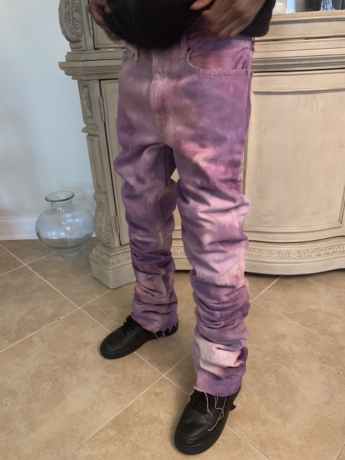 Other PURPLE/ PURPLE STACKED DENIM VLONE SUPREME DUNKS | Grailed