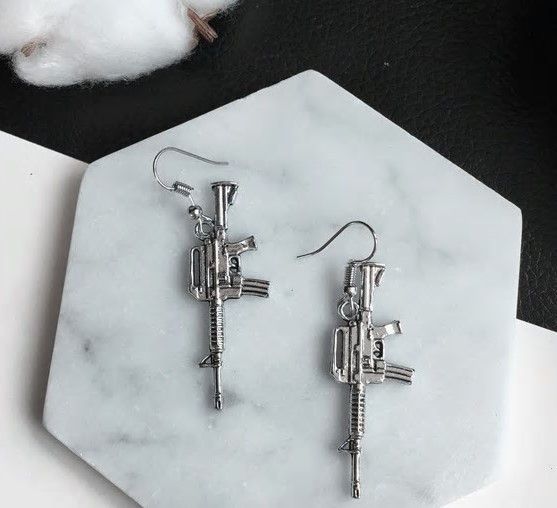 Custom Custom Silver Guns Earrings Not Vlone | Grailed