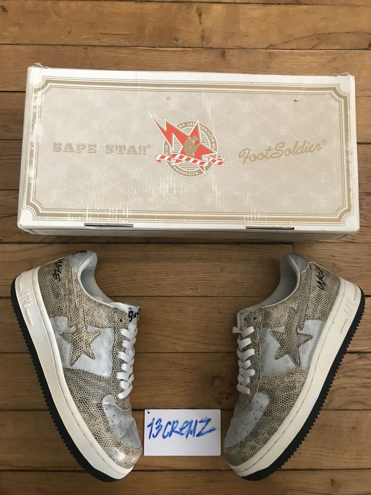 Bape Bape x Futura snakeskin bapesta 1/100 | Grailed
