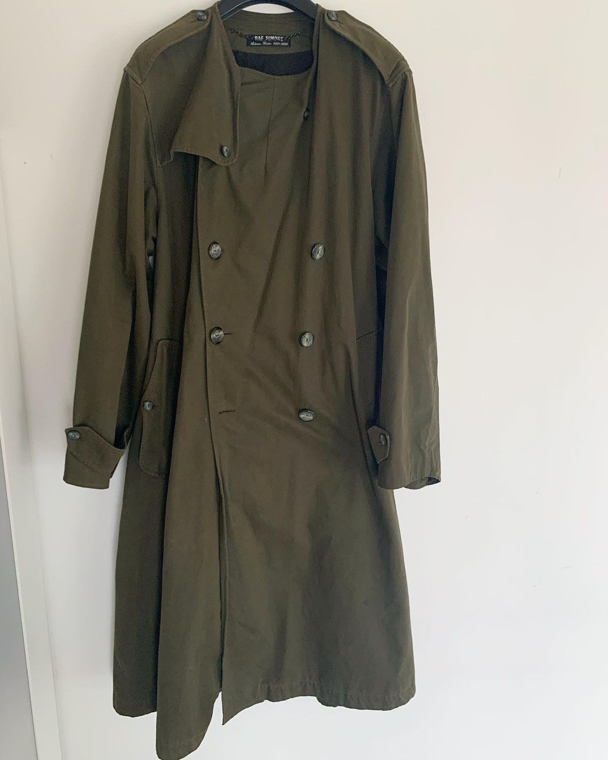 Raf Simons Raf Simons 2001 - 2002 AW Riot Riot Riot Runaway khaki coat ...