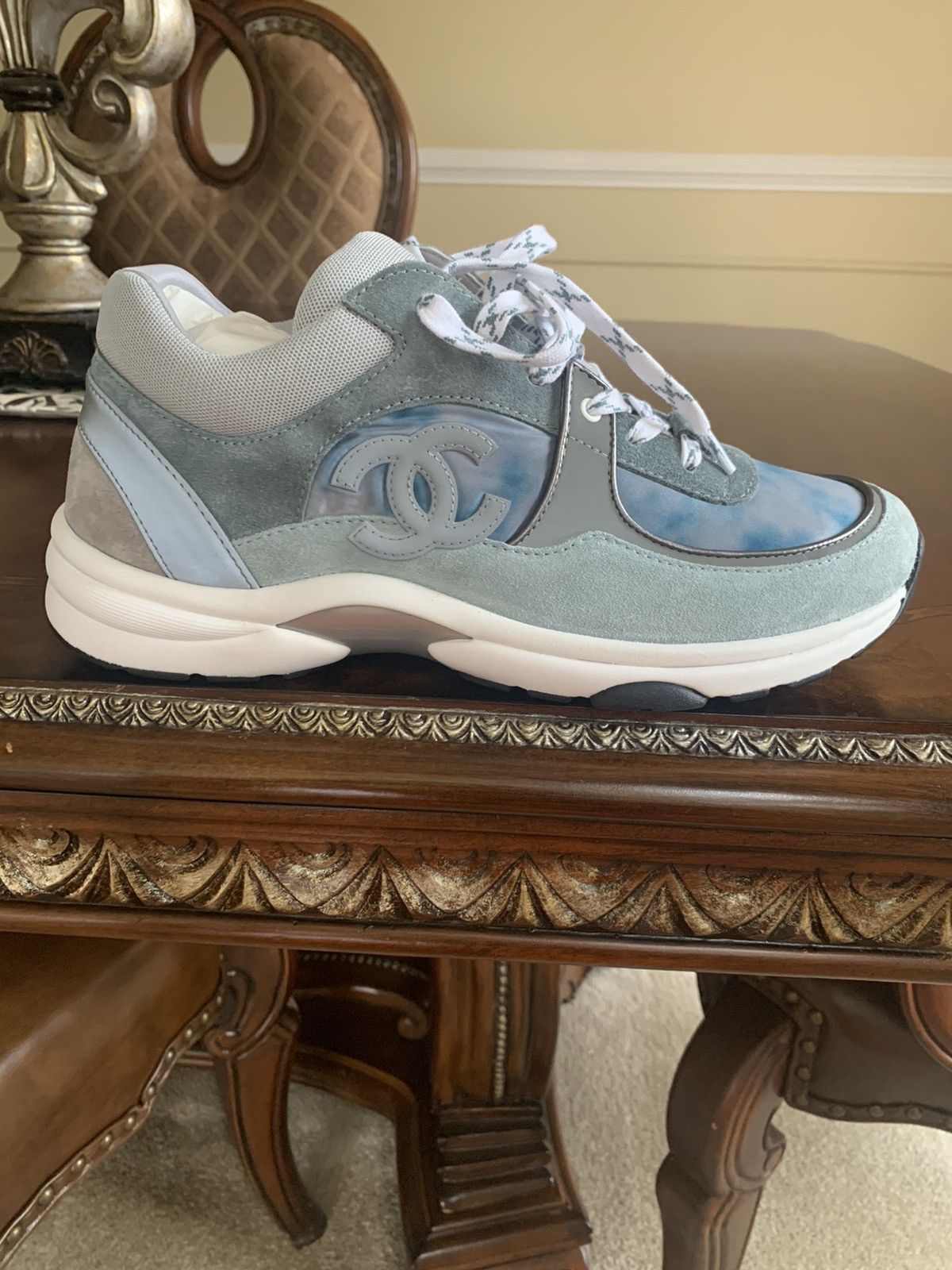 Chanel Chanel sneakers runners gray blue tie dye | Grailed
