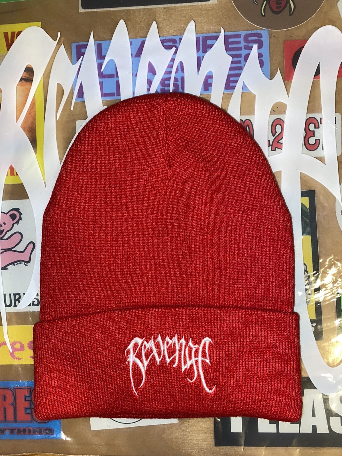 Revenge Revenge Red Logo Beanie | Grailed