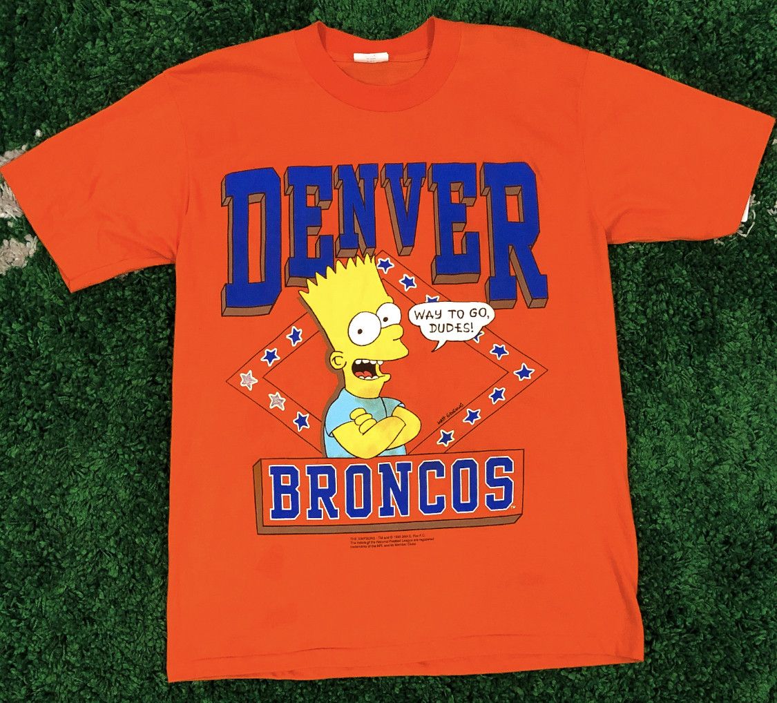 NFL × The Simpsons × Vintage Vintage 90s’ Bart Simpson x Denver Broncos ...
