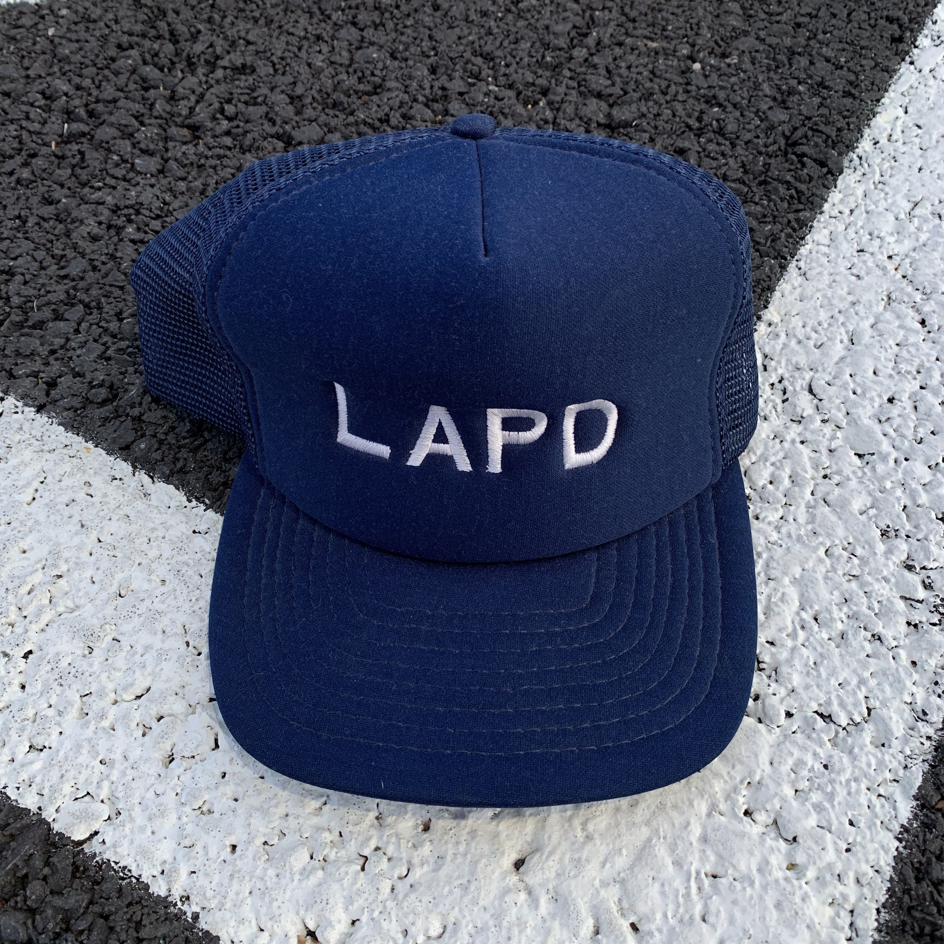 Vintage 80s LAPD Los Angeles Police Mesh Trucker Snapback Hat | Grailed