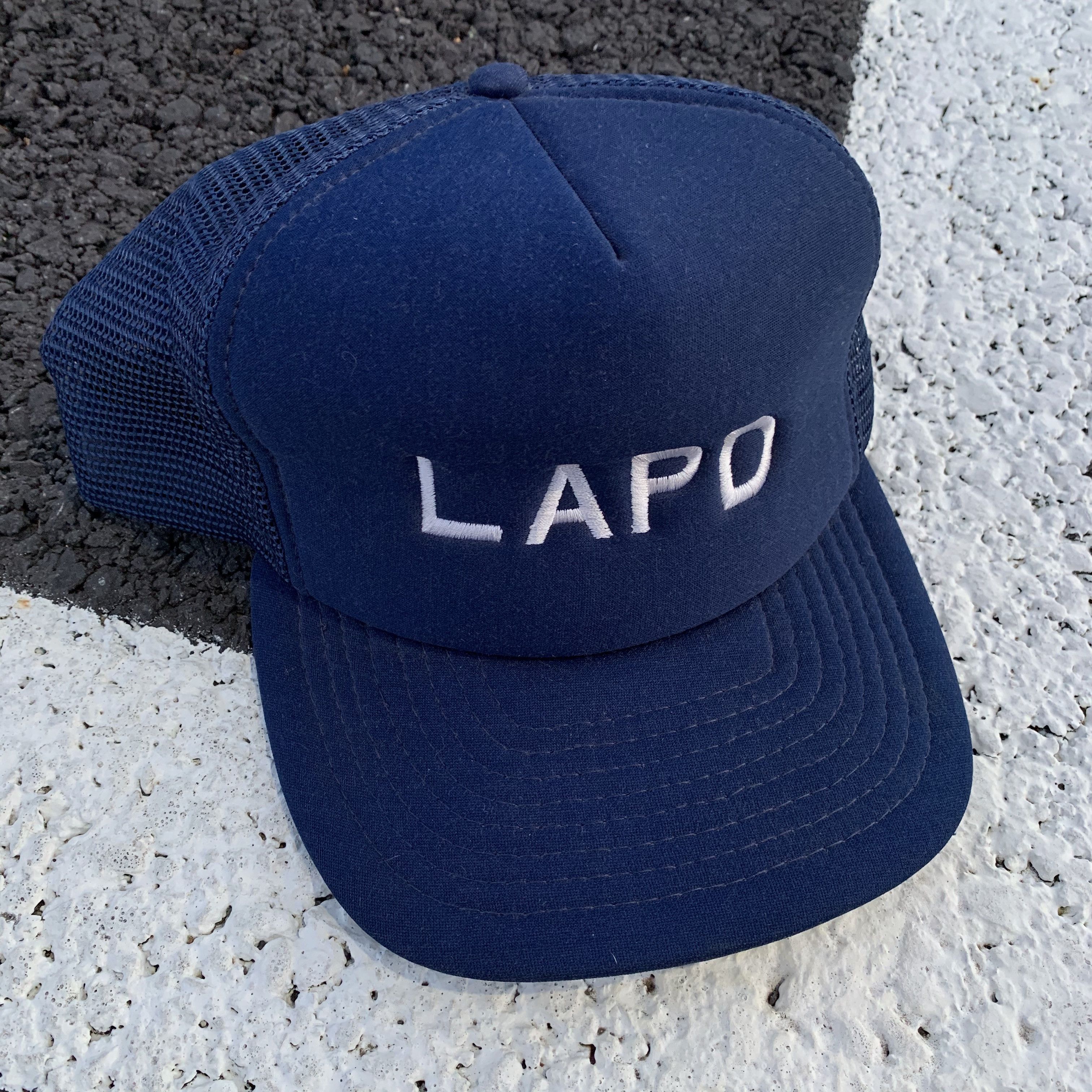 Vintage 80s LAPD Los Angeles Police Mesh Trucker Snapback Hat | Grailed