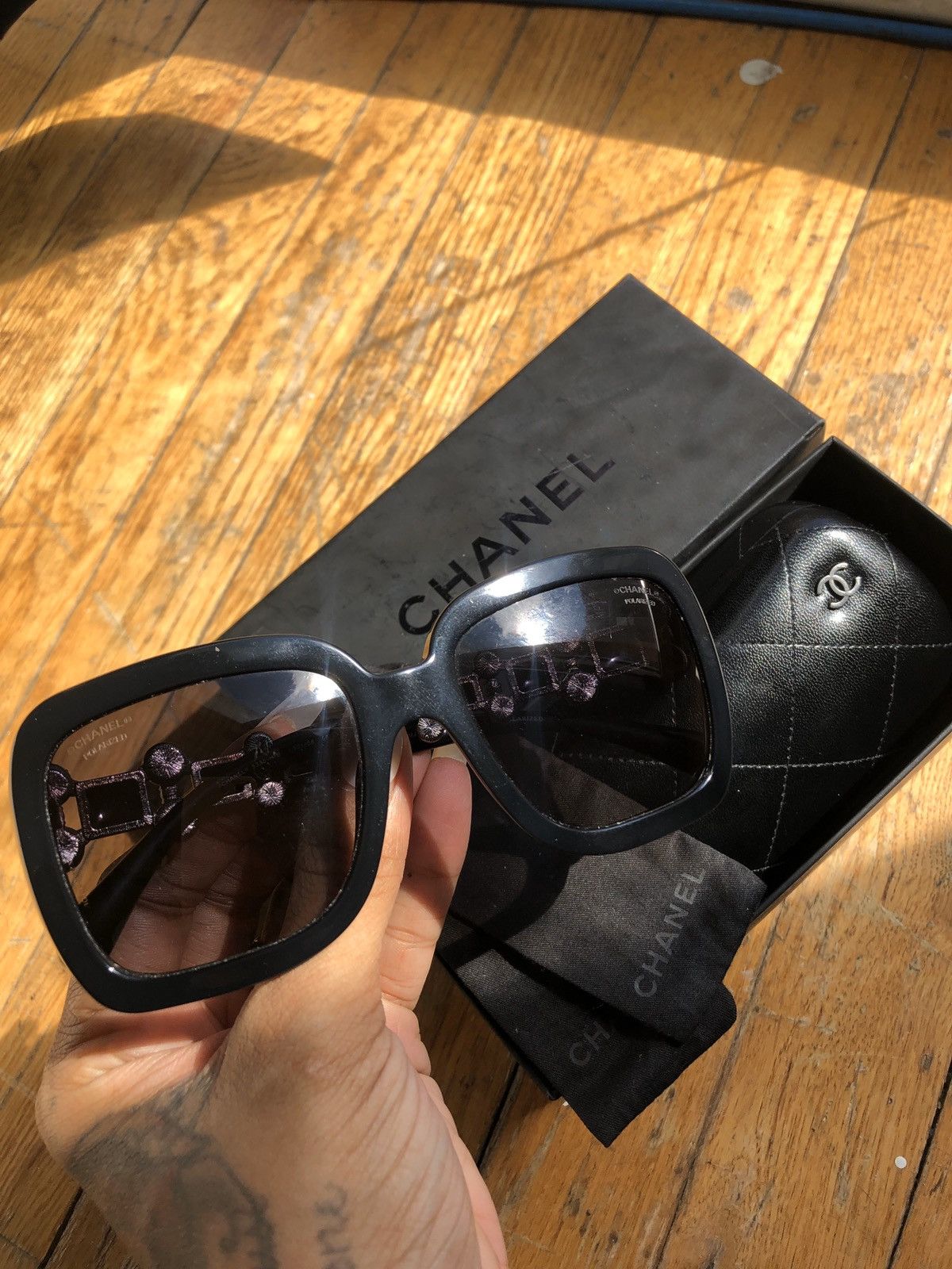 Chanel Chanel bijou pearl sunglasses | Grailed
