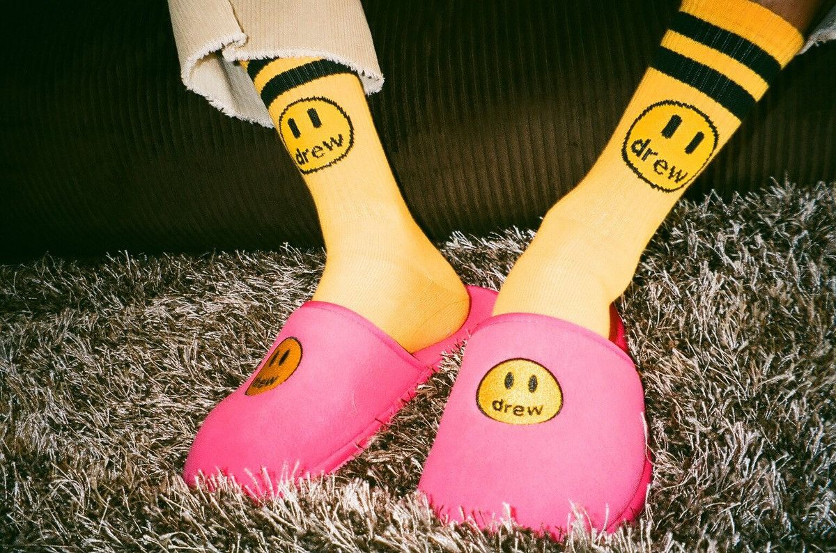 Justin Bieber Drew House X Justin Bieber -Golden Yellow Mascot Socks ...
