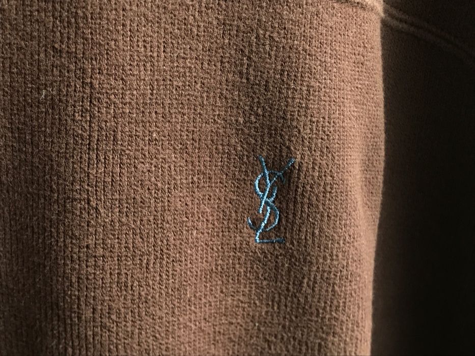 Yves Saint Laurent Last price🔥brown YSL logo crewneck | Grailed