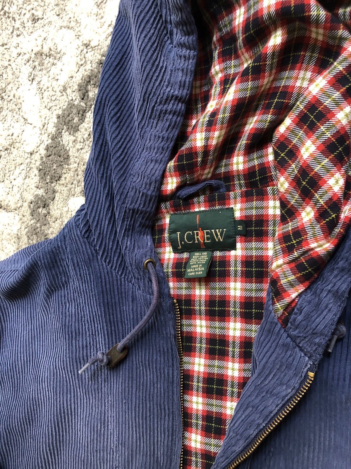 J.Crew 80’s corduroy anorak slate blue flannel lined fits L | Grailed