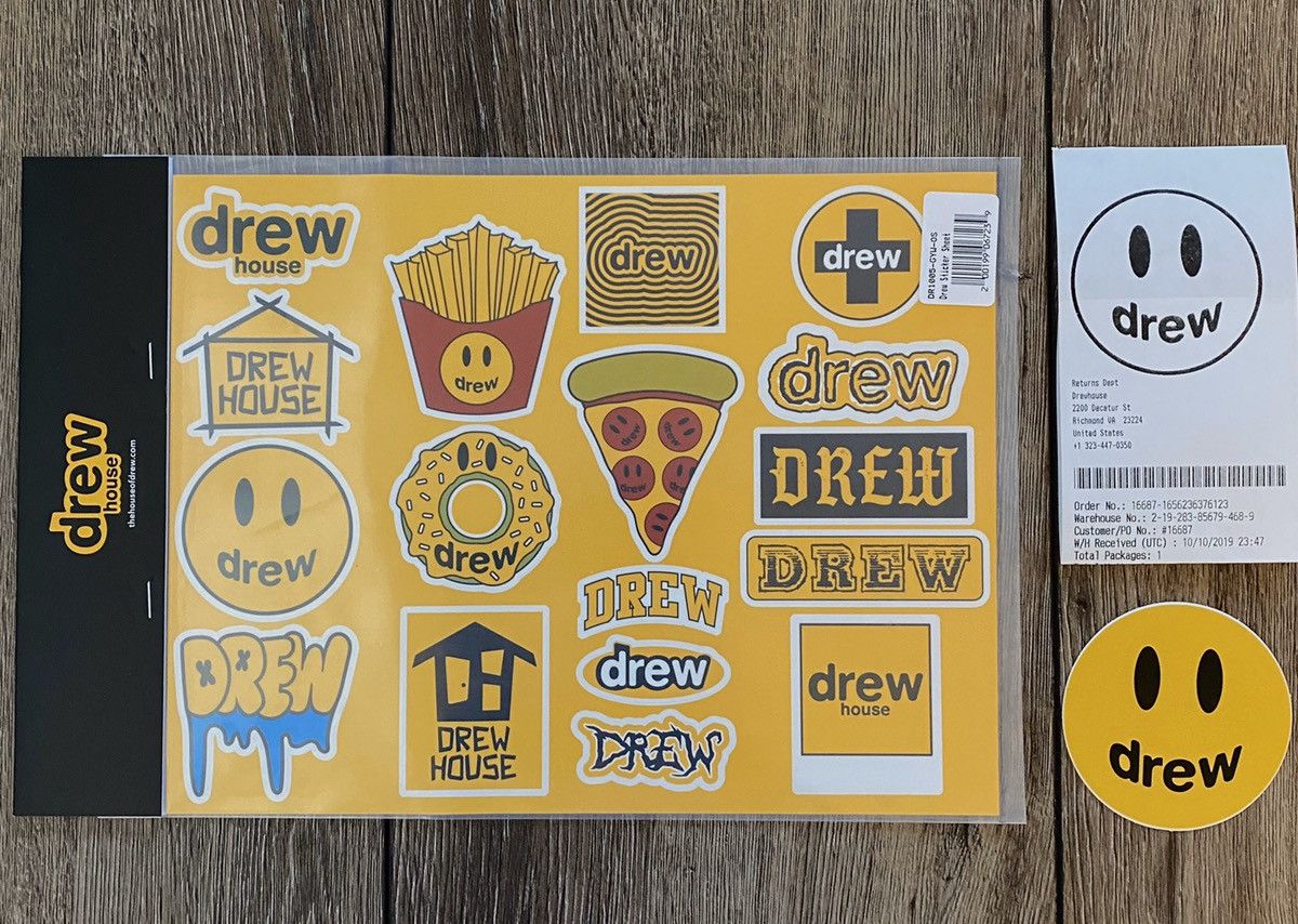 Drew House × Justin Bieber Drew House Sticker Sheet | Grailed