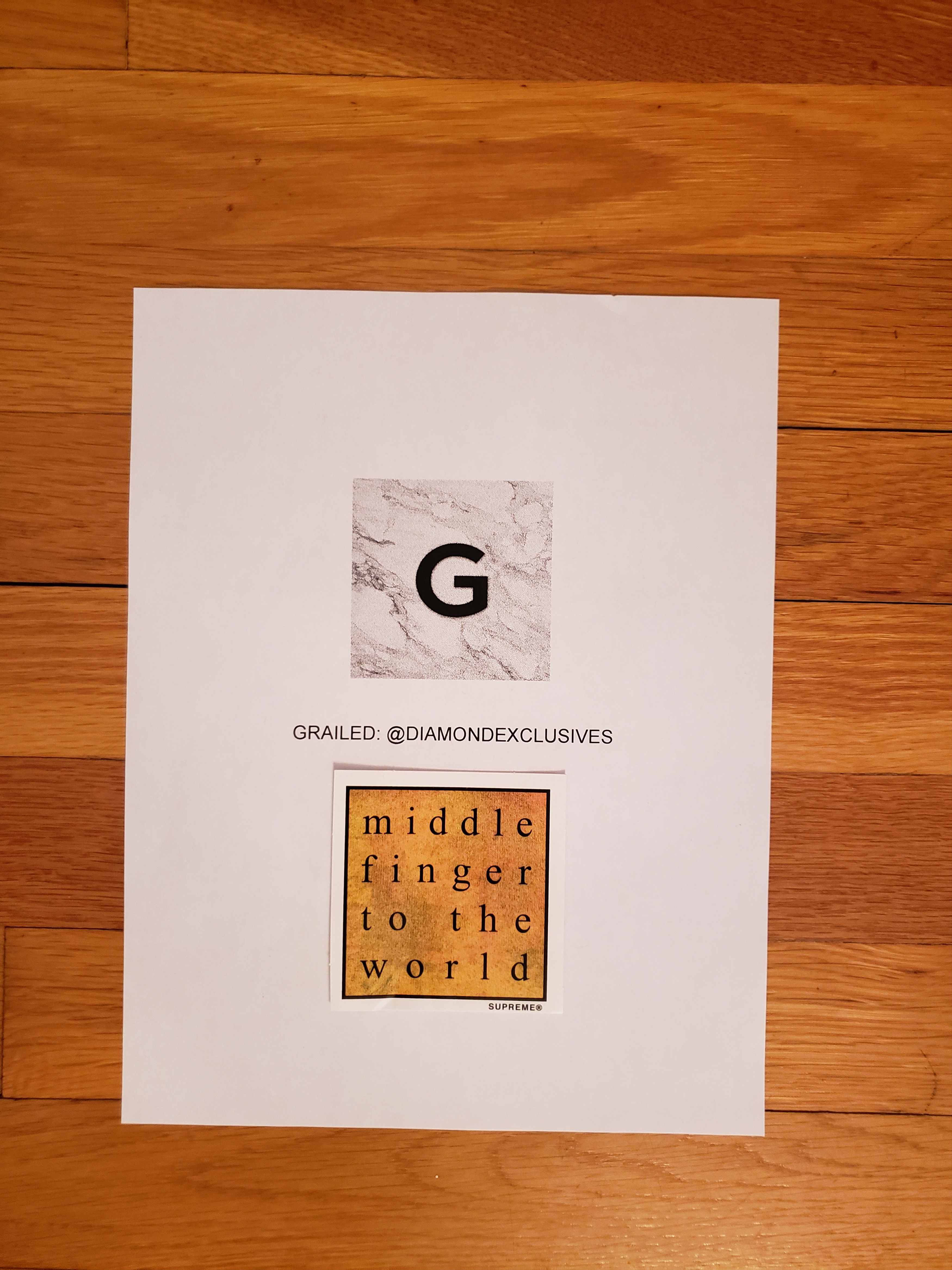 Supreme Supreme Middle Finger To The World Sticker SS19 | Grailed