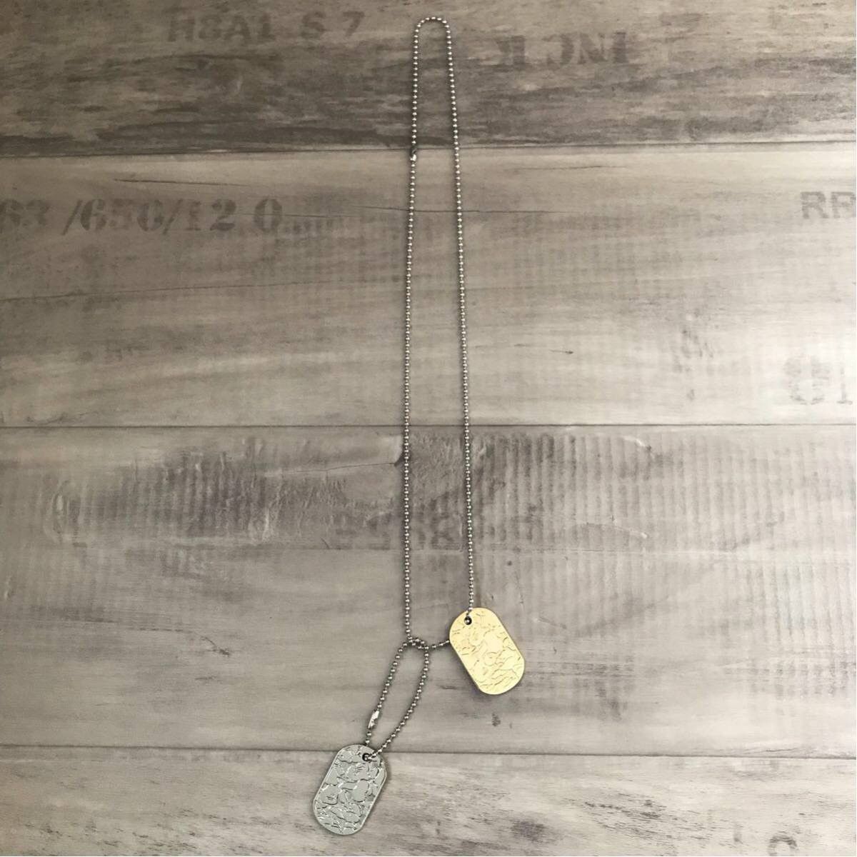 Bape BAPE Gold × Silver Dog tag chain necklace | Grailed